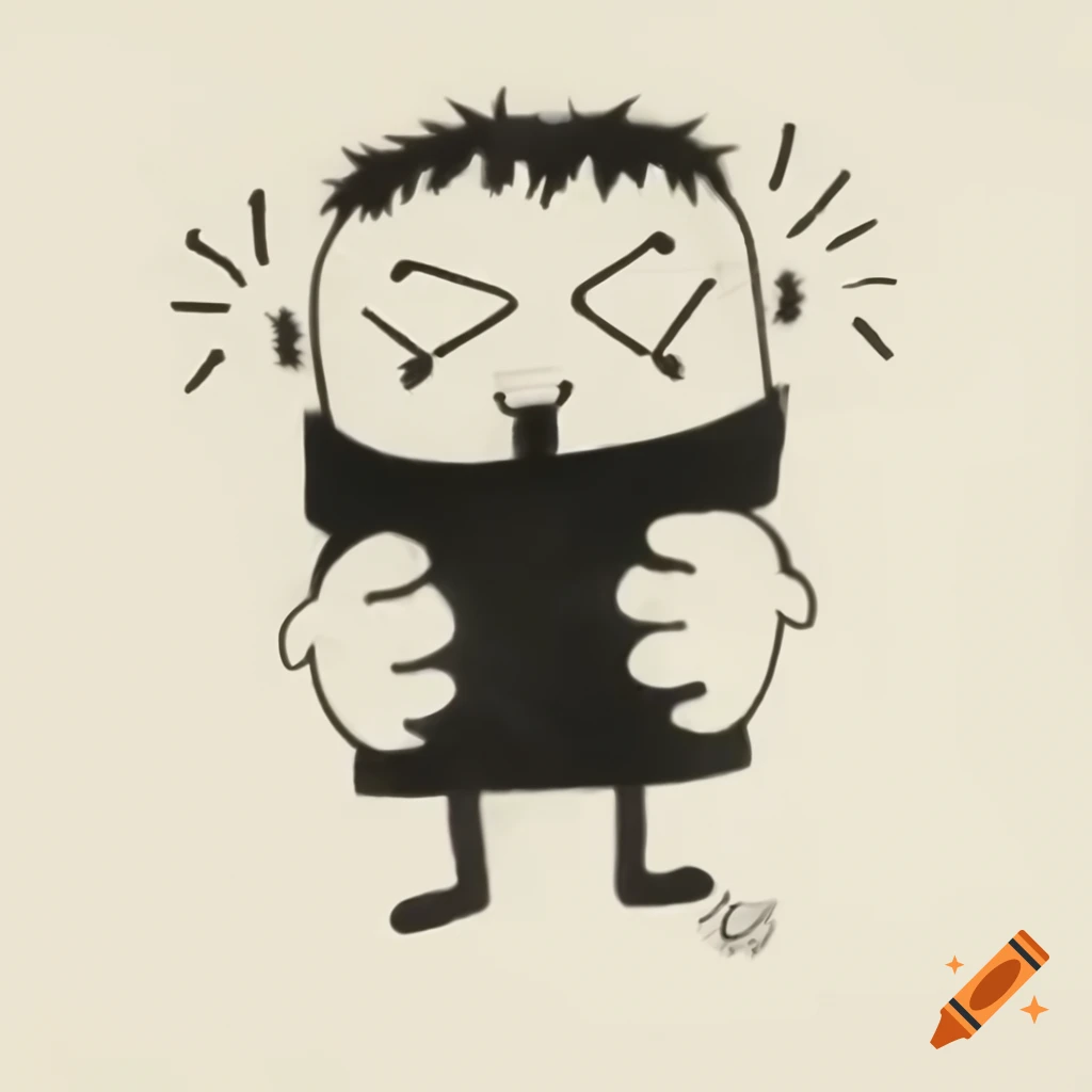 Cartoon character with black mask in Keith Haring style on Craiyon