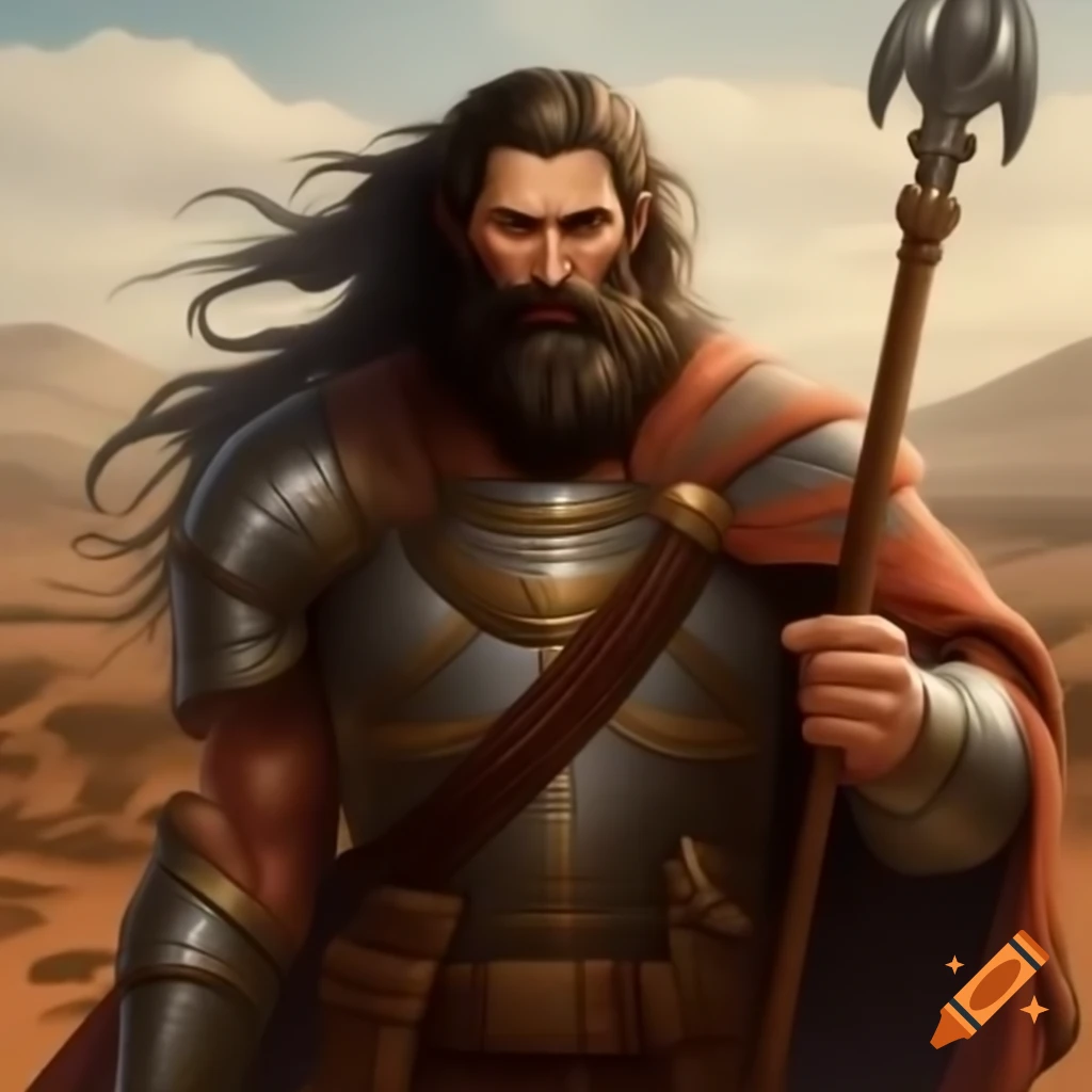 Tall and strong figure of Talut (Saul) as a noble leader of the ...