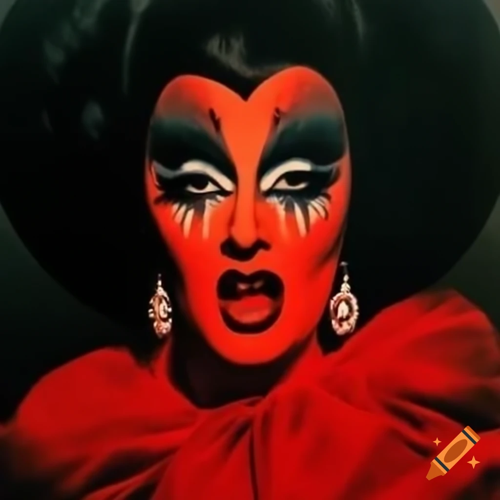 1970's vintage movie poster featuring glam rock horror drag queen on ...