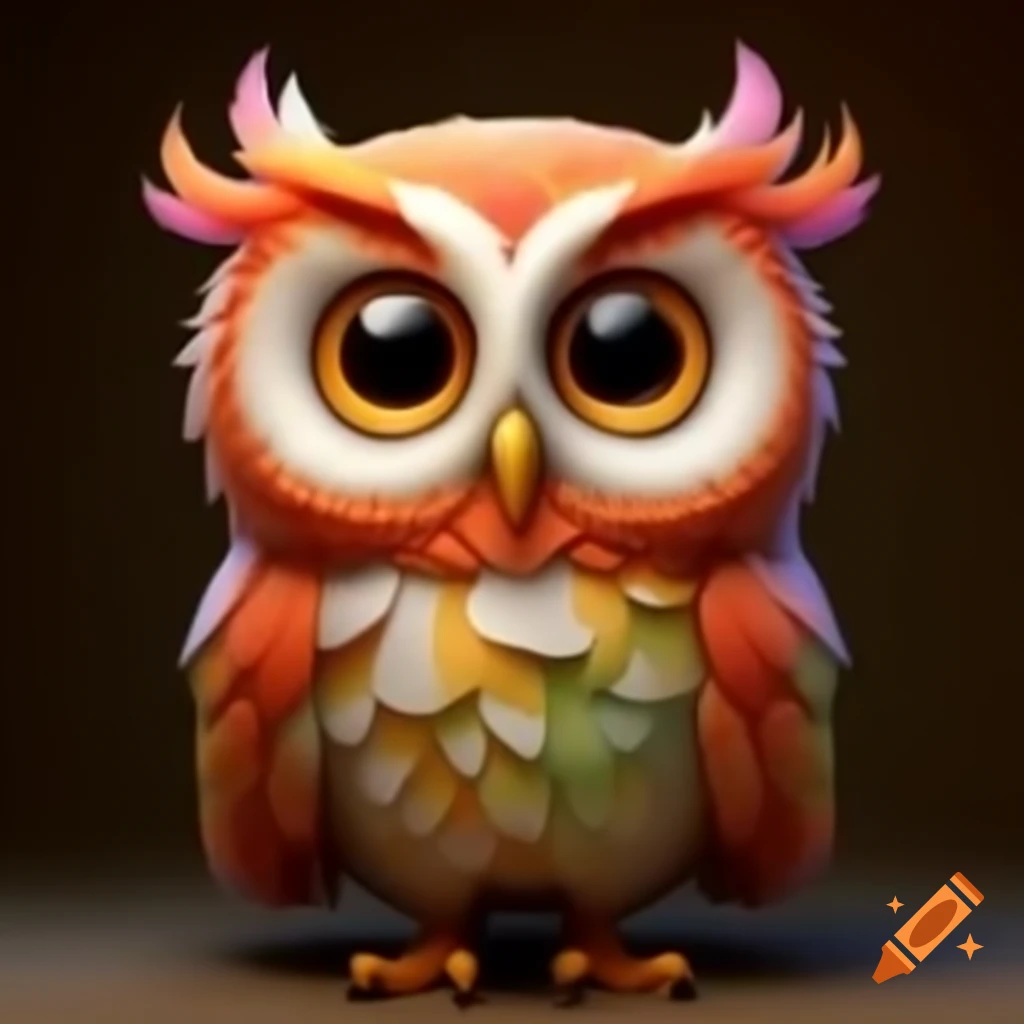 Colorful cartoon owl with ruffled feathers resembling a political ...