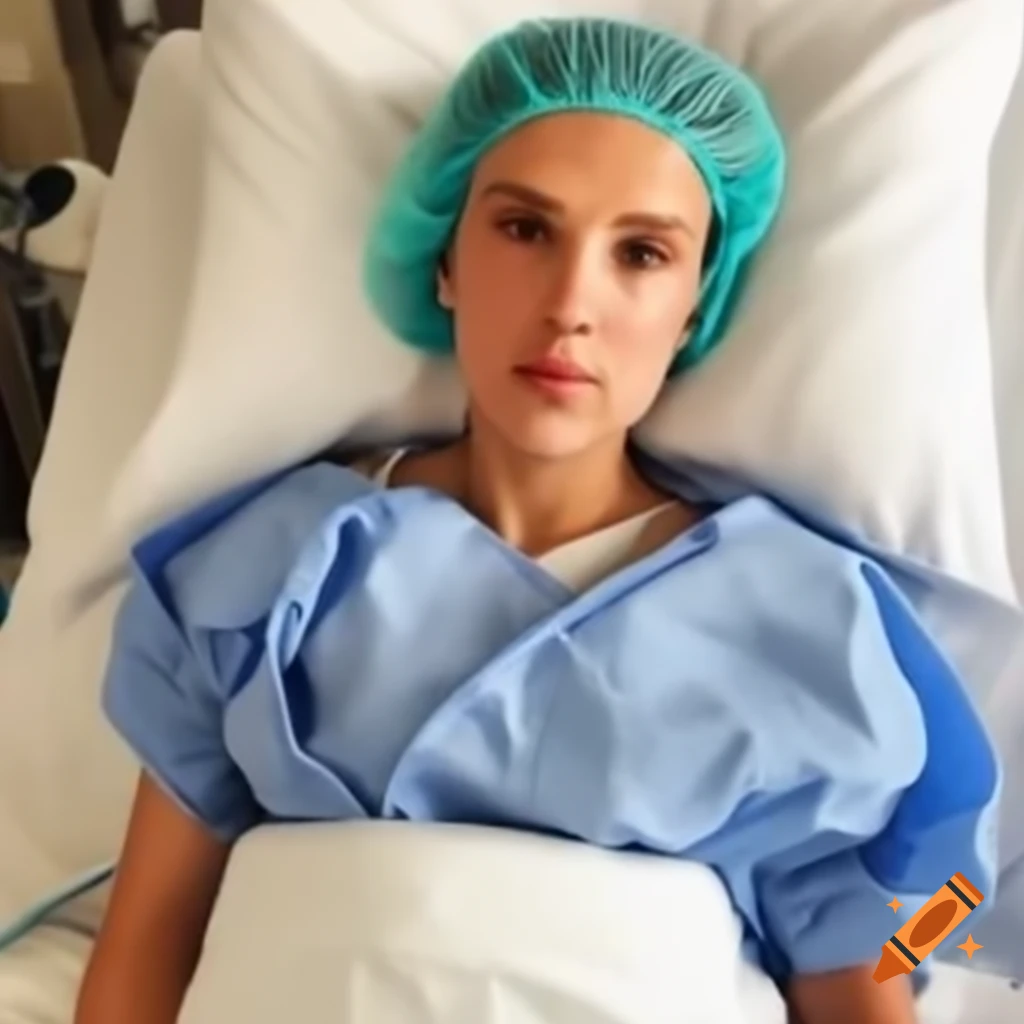 Millie Bobby Brown in hospital gown and surgical cap on Craiyon