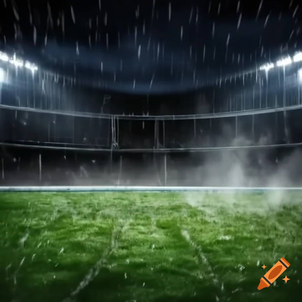 Realistic image of African dust ground with rain drops at a soccer ...