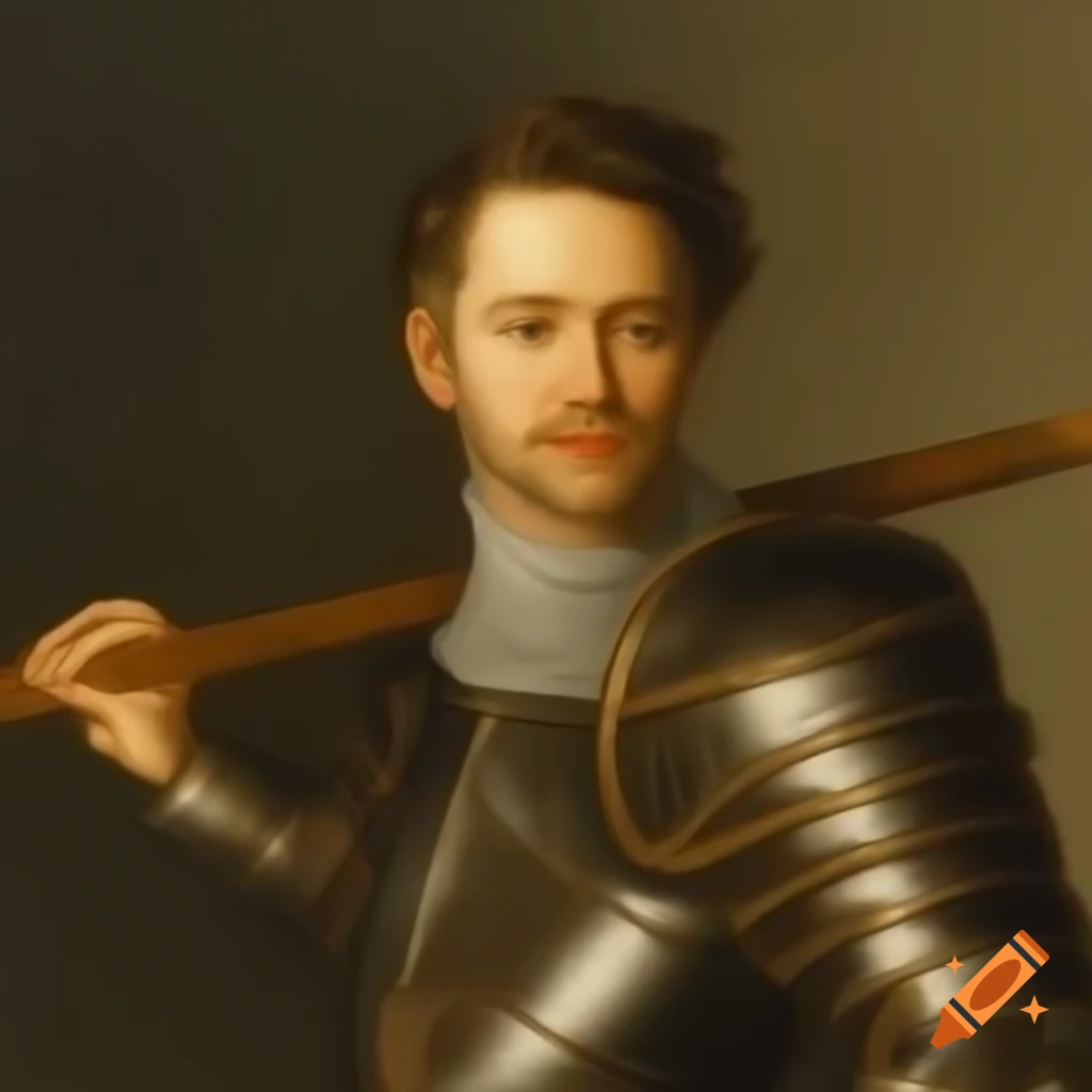 Male paladin in plate mail armor wielding polearm, illustrated in Frank ...