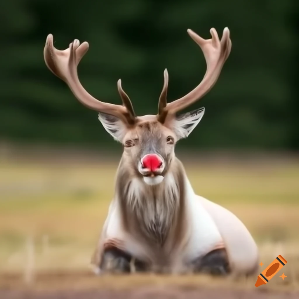Rudolph the red-nosed reindeer experiencing a medical emergency on Craiyon