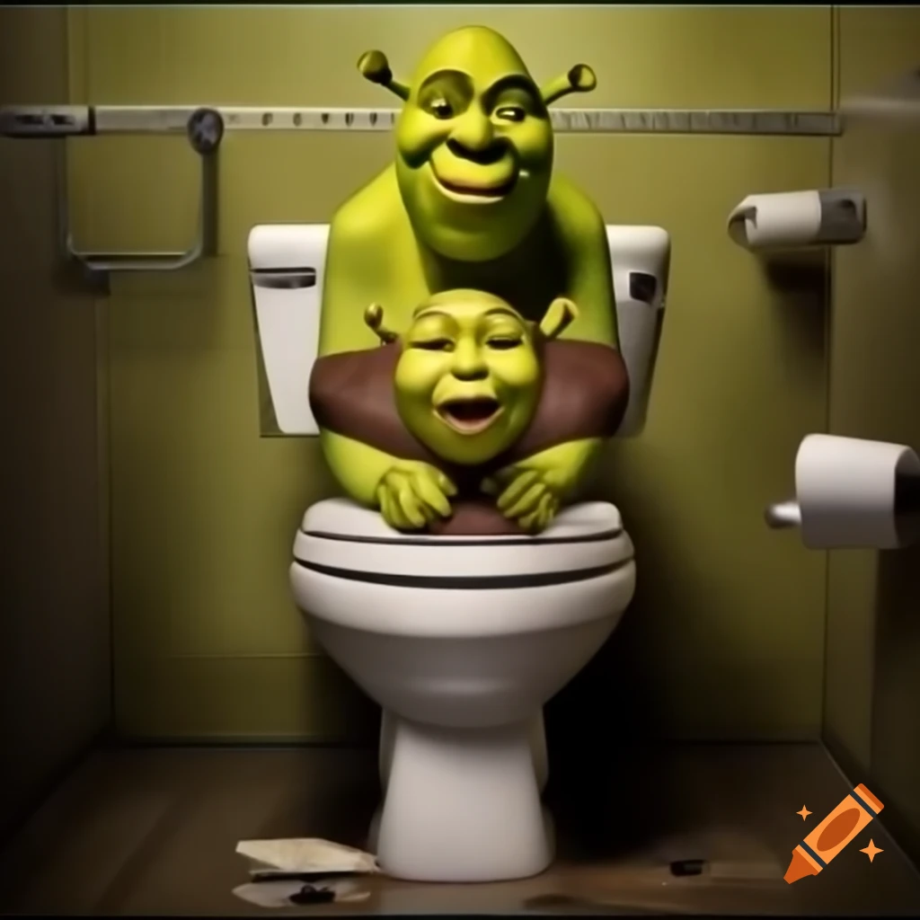 Humorous scene featuring characters singing in a toilet with playful ...