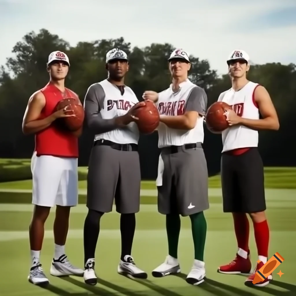 Four professional athletes from NBA, MLB, NHL, and NFL on emerald green ...