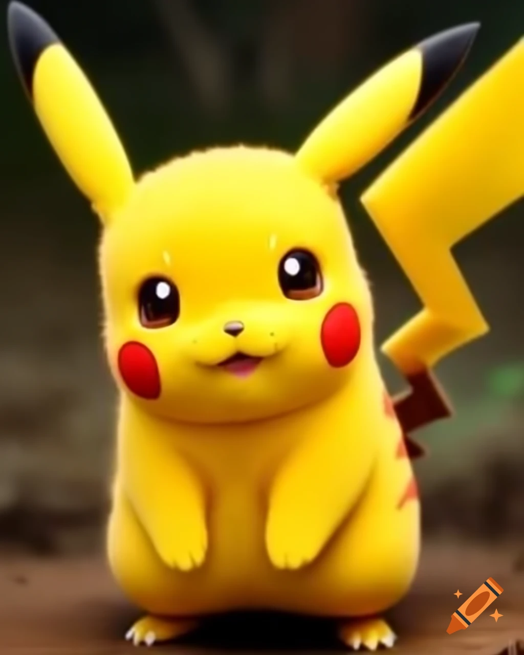 Pikachu in attack mode, showcasing dynamic pose on Craiyon