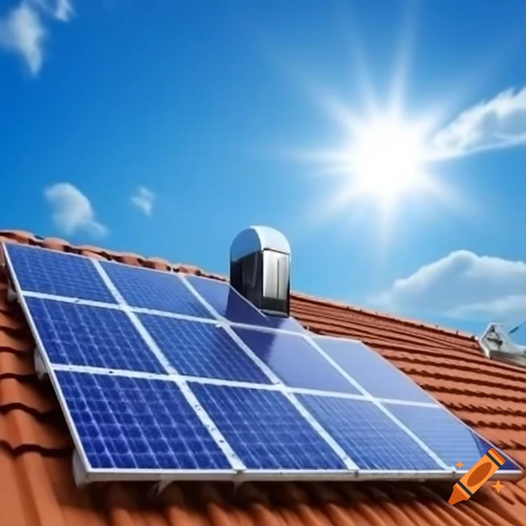 Solar panel on residential roof with rotation system using actuators on ...