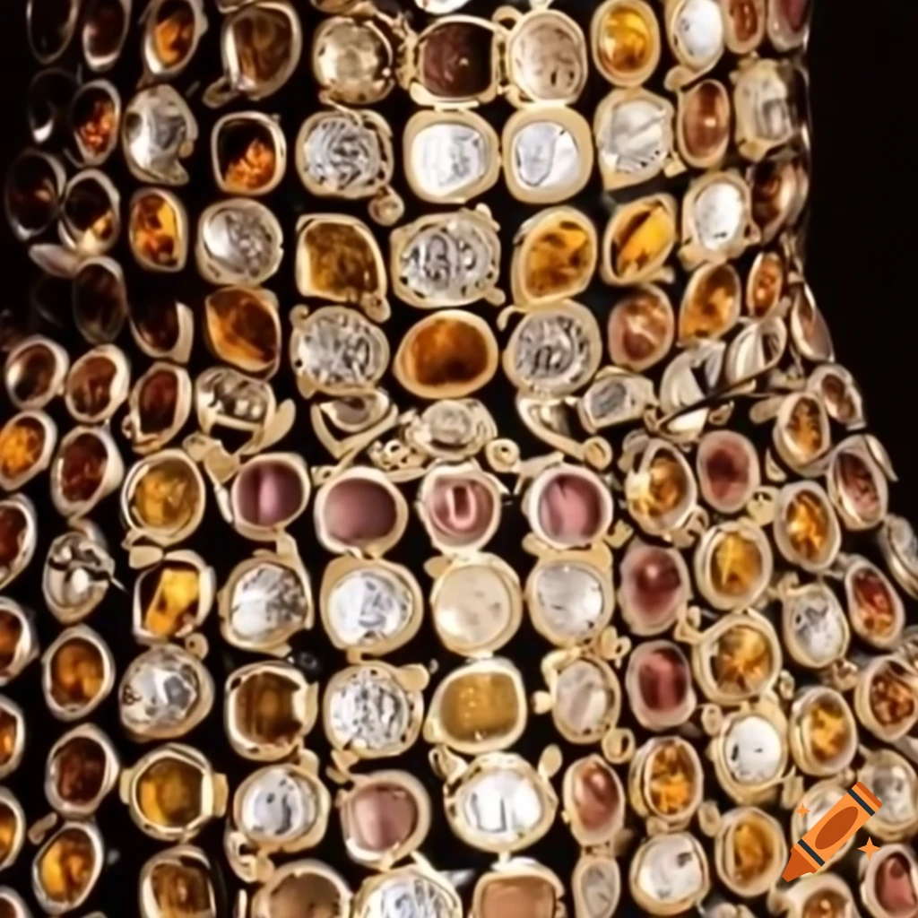 Skirt adorned with gold and precious stones on Craiyon
