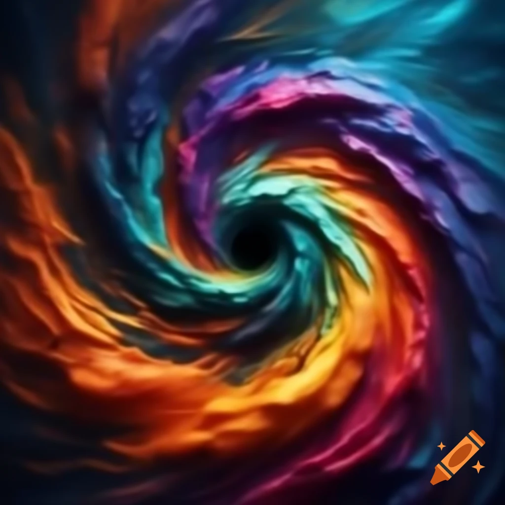 Psychedelic abstract vortex of vibrant colors on Craiyon