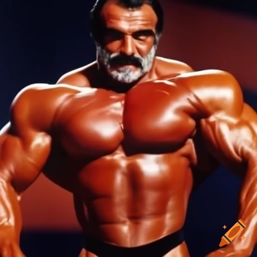 Muscular bodybuilder with short beard resembling Sean Connery on Craiyon