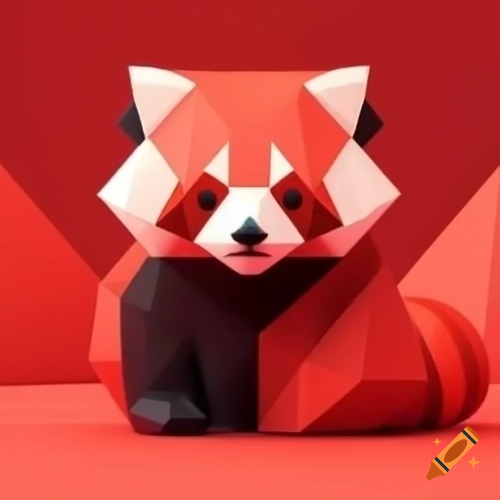 Whimsical red panda created with geometric shapes on Craiyon
