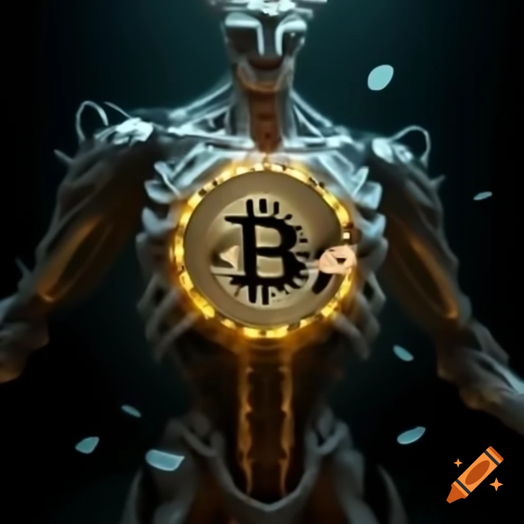 Artistic representation of cryptocurrencies like Bitcoin, Ethereum, and ...