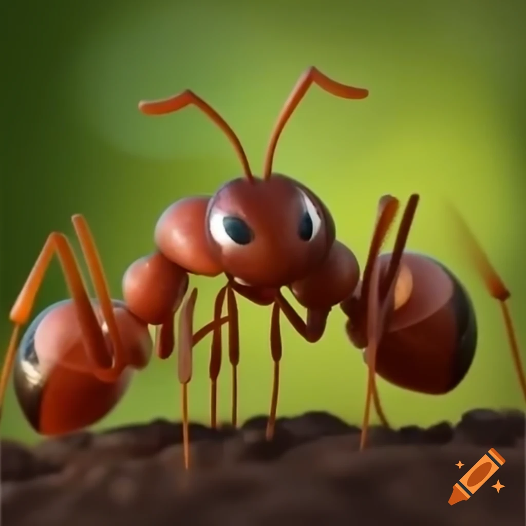 Ants' victory symbolizing teamwork and perseverance moral lesson on Craiyon