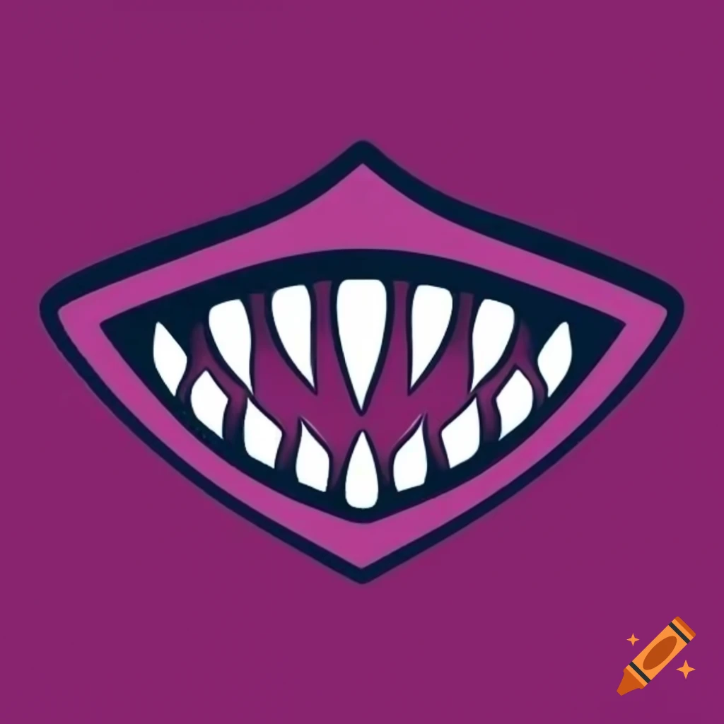 Simple vector design featuring canine fangs and gang insignia on Craiyon