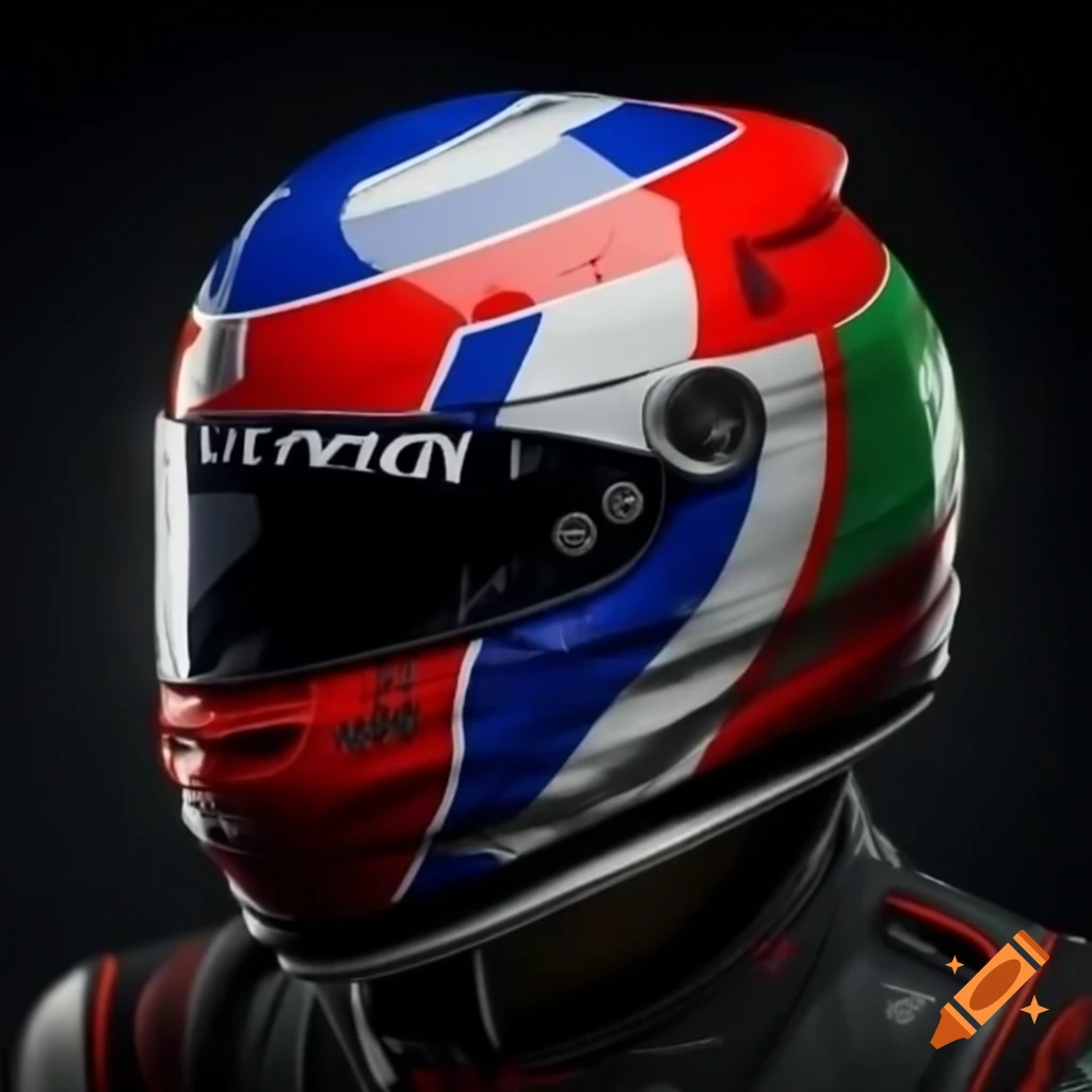 Gt3 motor racing crash helmet design in british colors with black ...