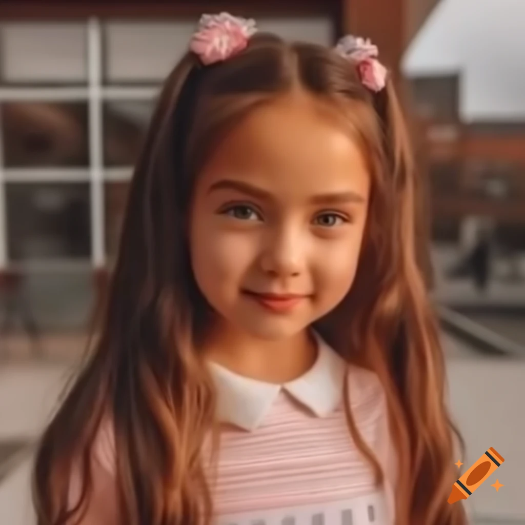 Cute girl with a charming smile on Craiyon