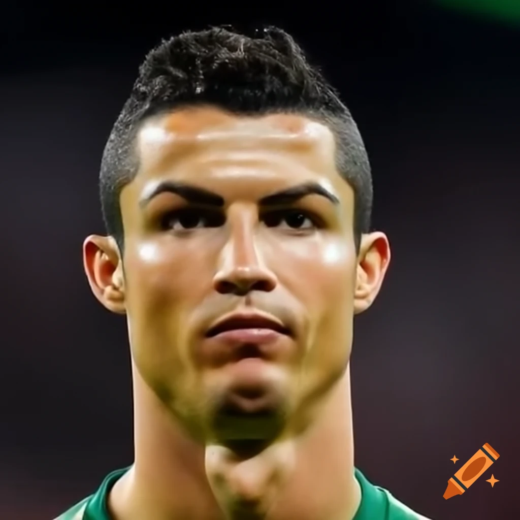 Cristiano Ronaldo with a camel head, surreal depiction on Craiyon