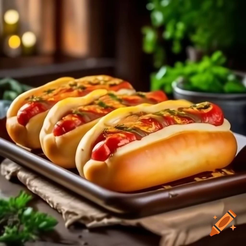 Cheddar cheese hot dogs in golden brown buns with Rotel tomatoes and ...