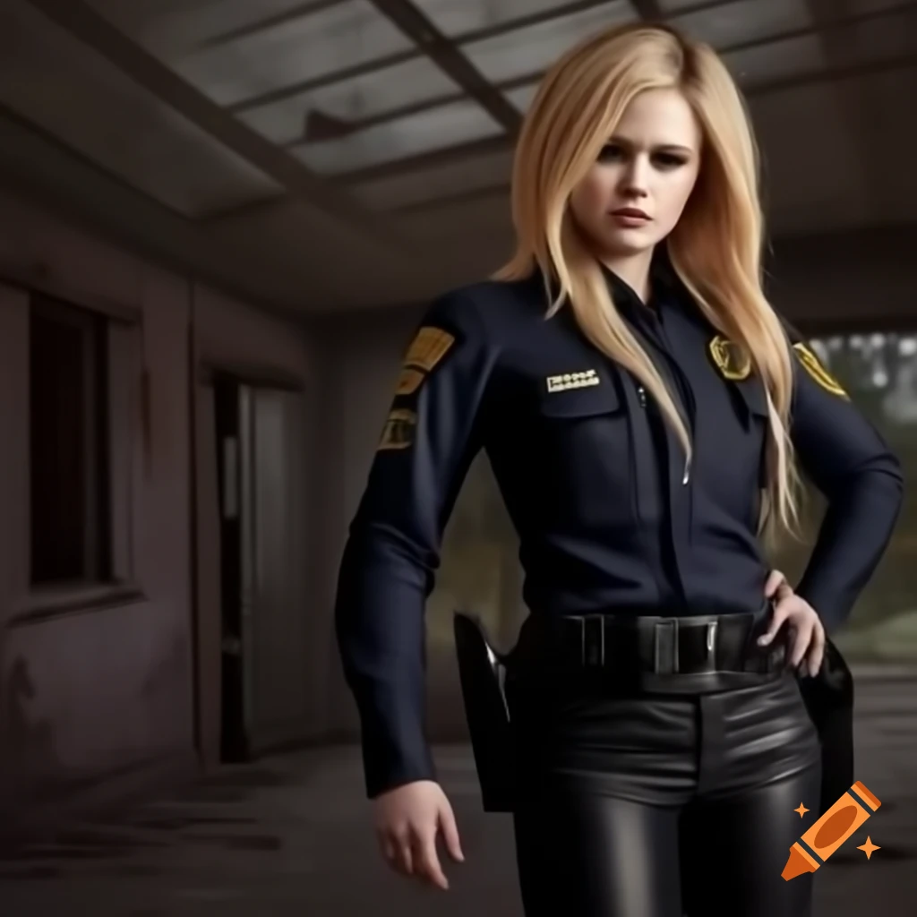 Police officer in ultra HD portrait exploring derelict building ...