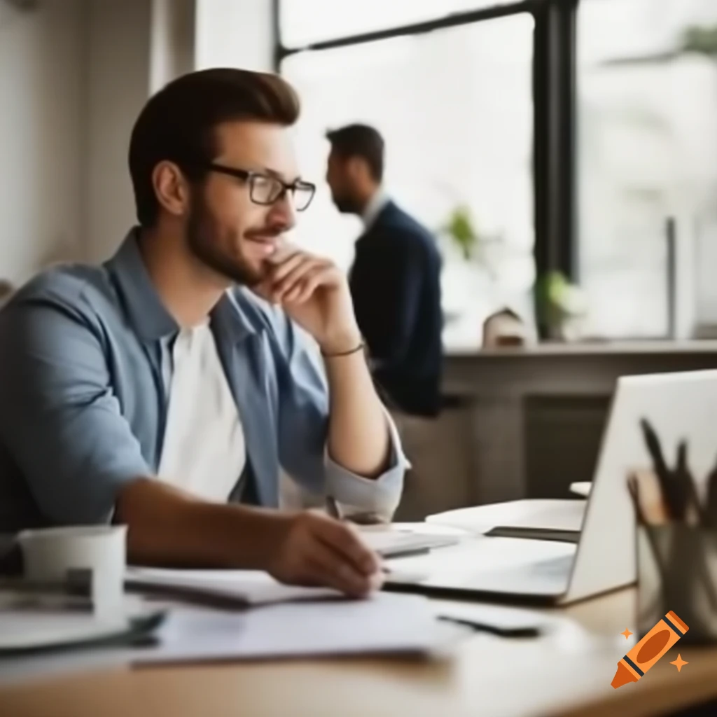 Person engaged in work-related task on Craiyon