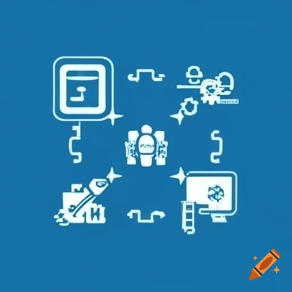 Digital system representation with icons for performance, security ...