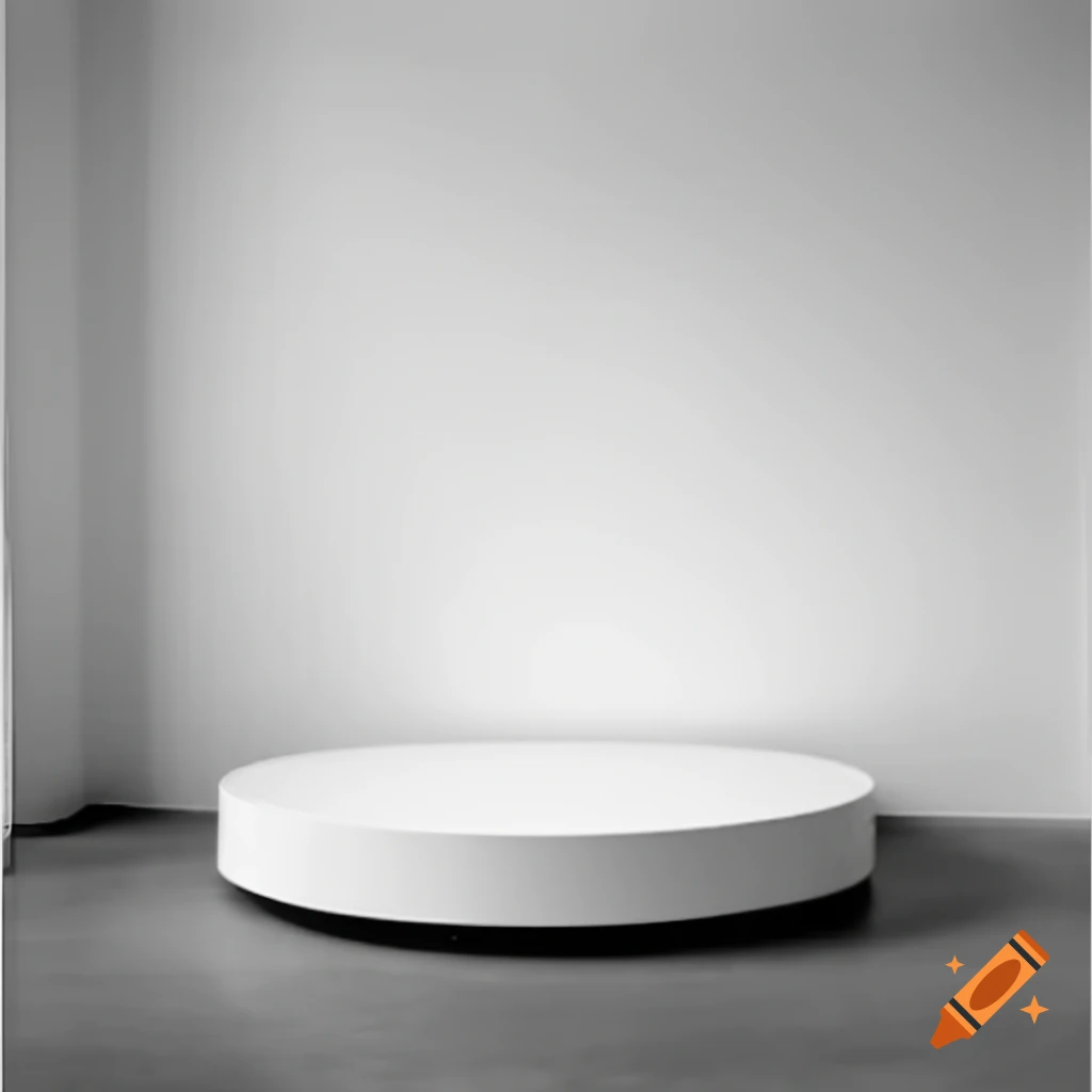 Plain white circular platform on Craiyon