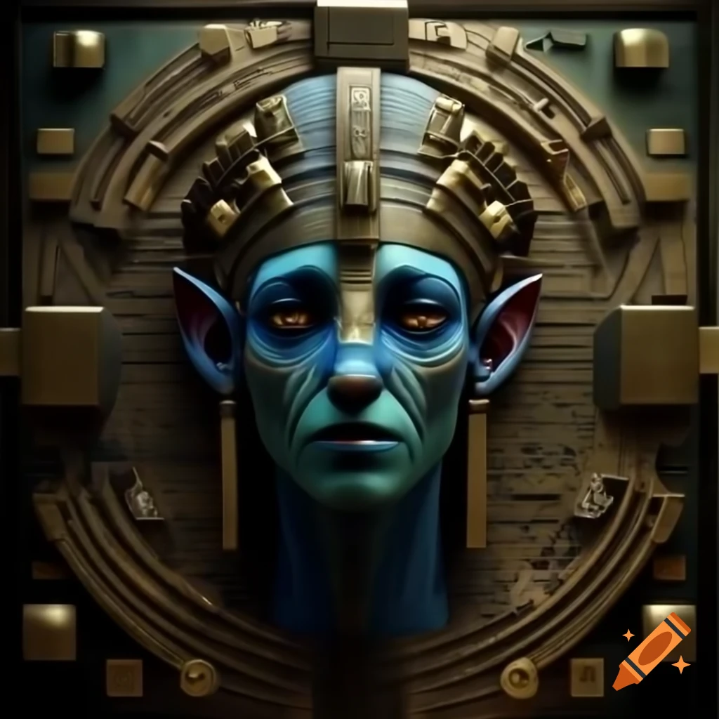 Sumerian-inspired avatar blending ancient symbols with modern ...