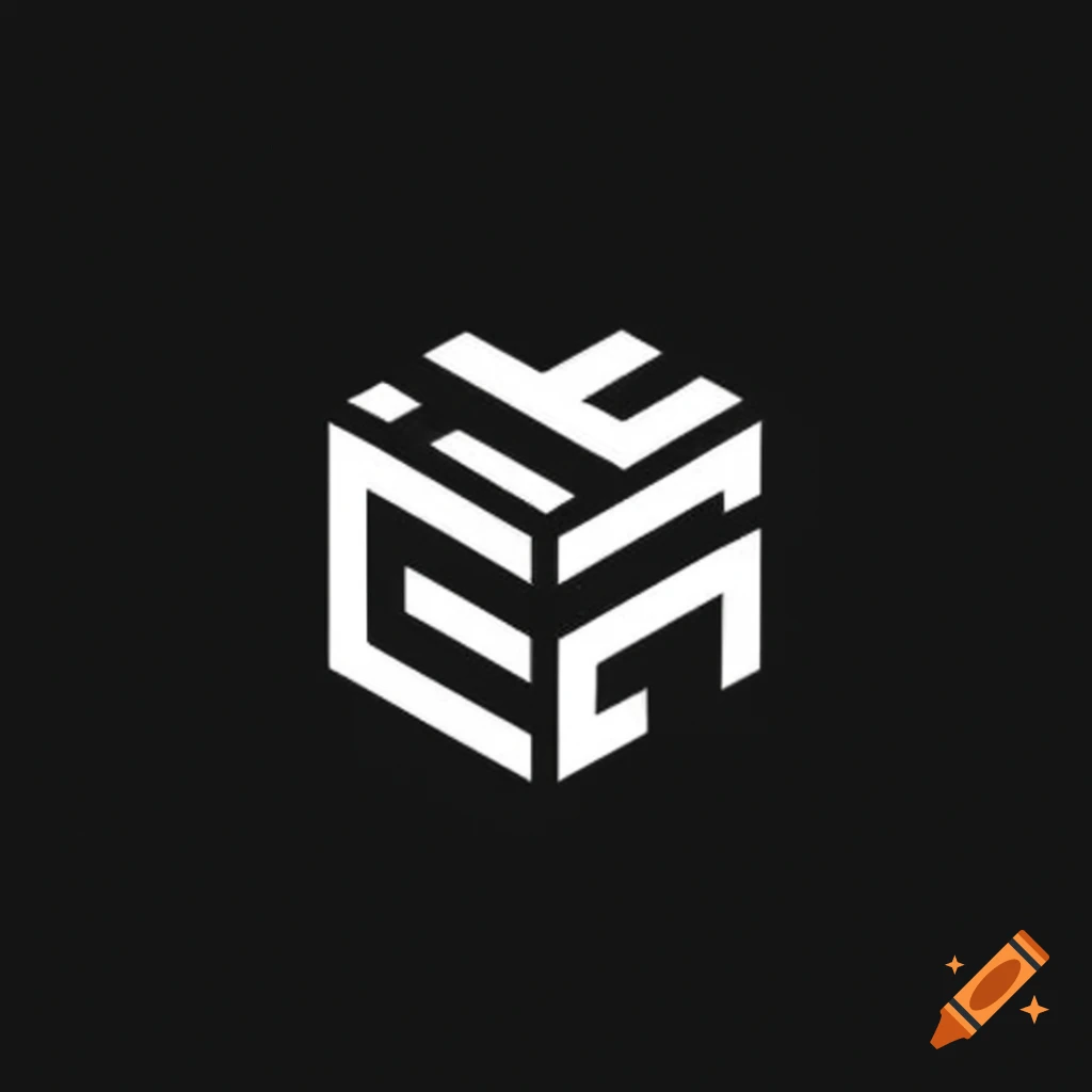 Futuristic sharp edgy modern tech company logo in black and white on ...