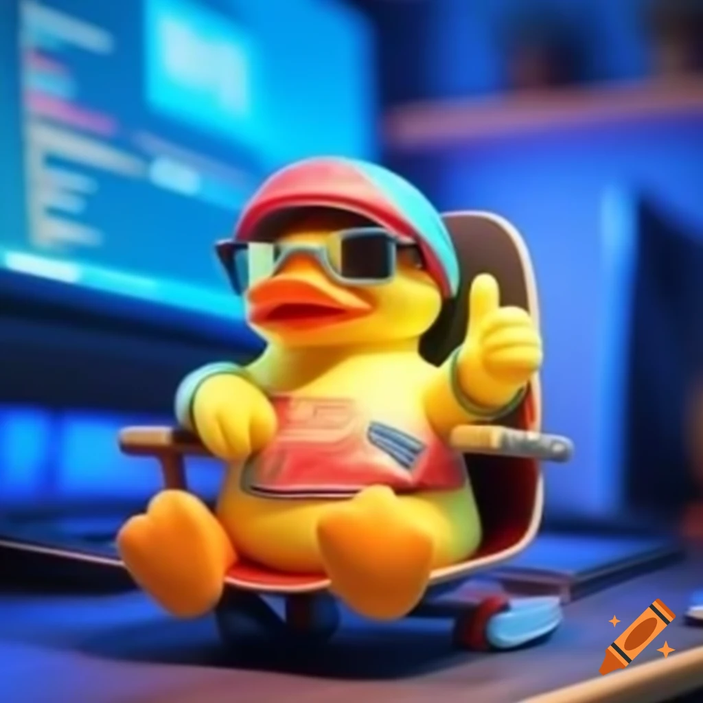 Cool skater rubber duck with sunglasses and hat giving thumbs up at ...