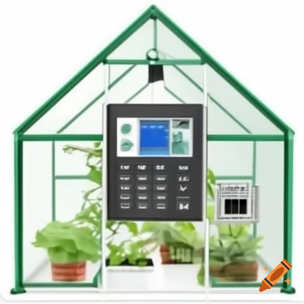 Greenhouse equipped with hmi, display, keypad, passive buzzer, and rgb led on Craiyon