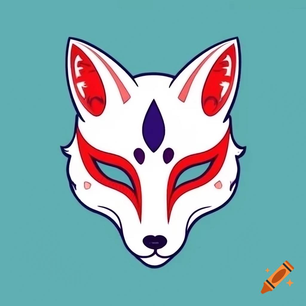 Kitsune Inari mask hanging on Craiyon