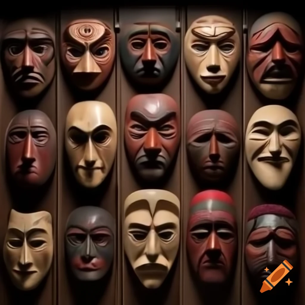 Intricately carved wooden masks showcasing unique artistry and ...