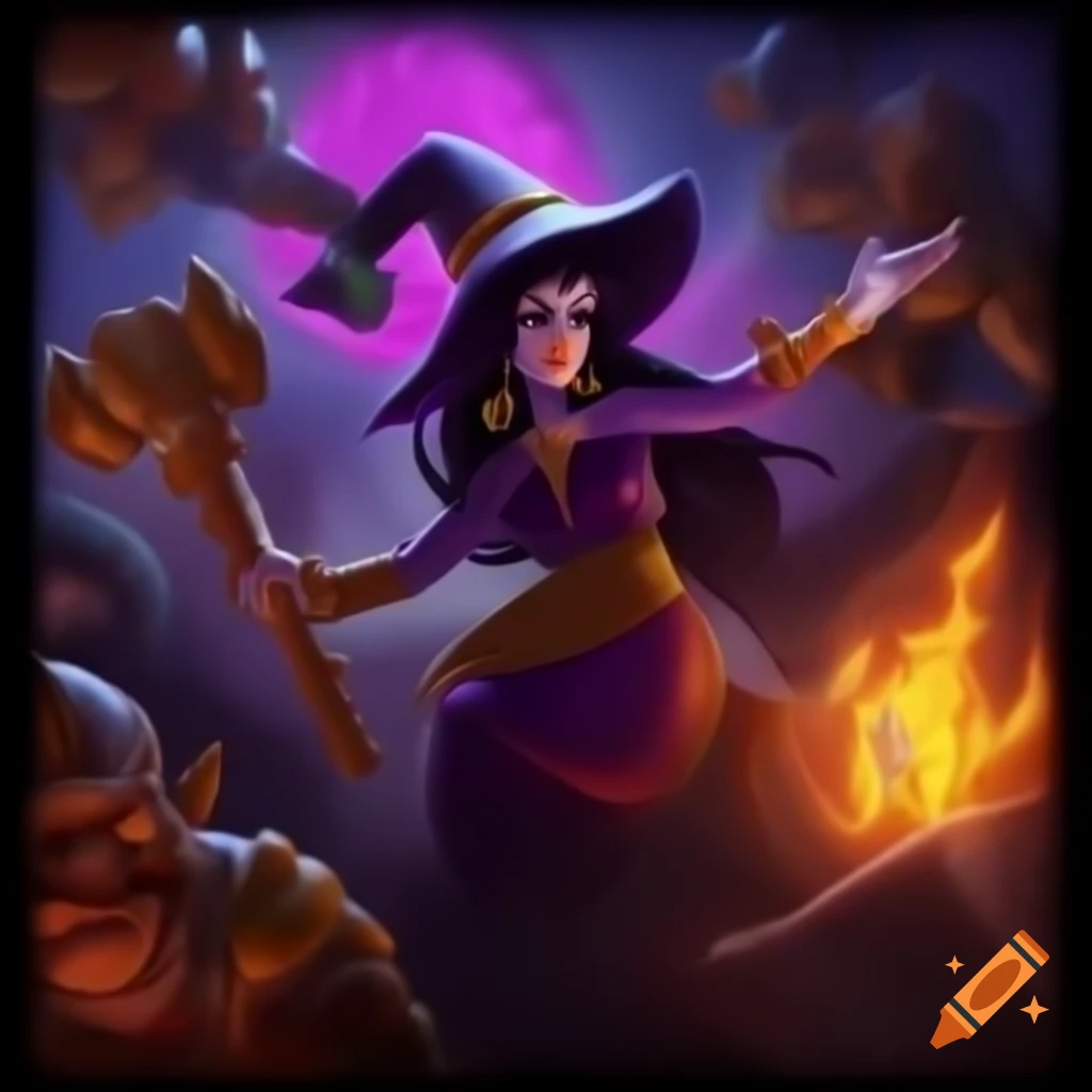 Witch from Indian mythology illustrated in Clash of Clans art style on ...