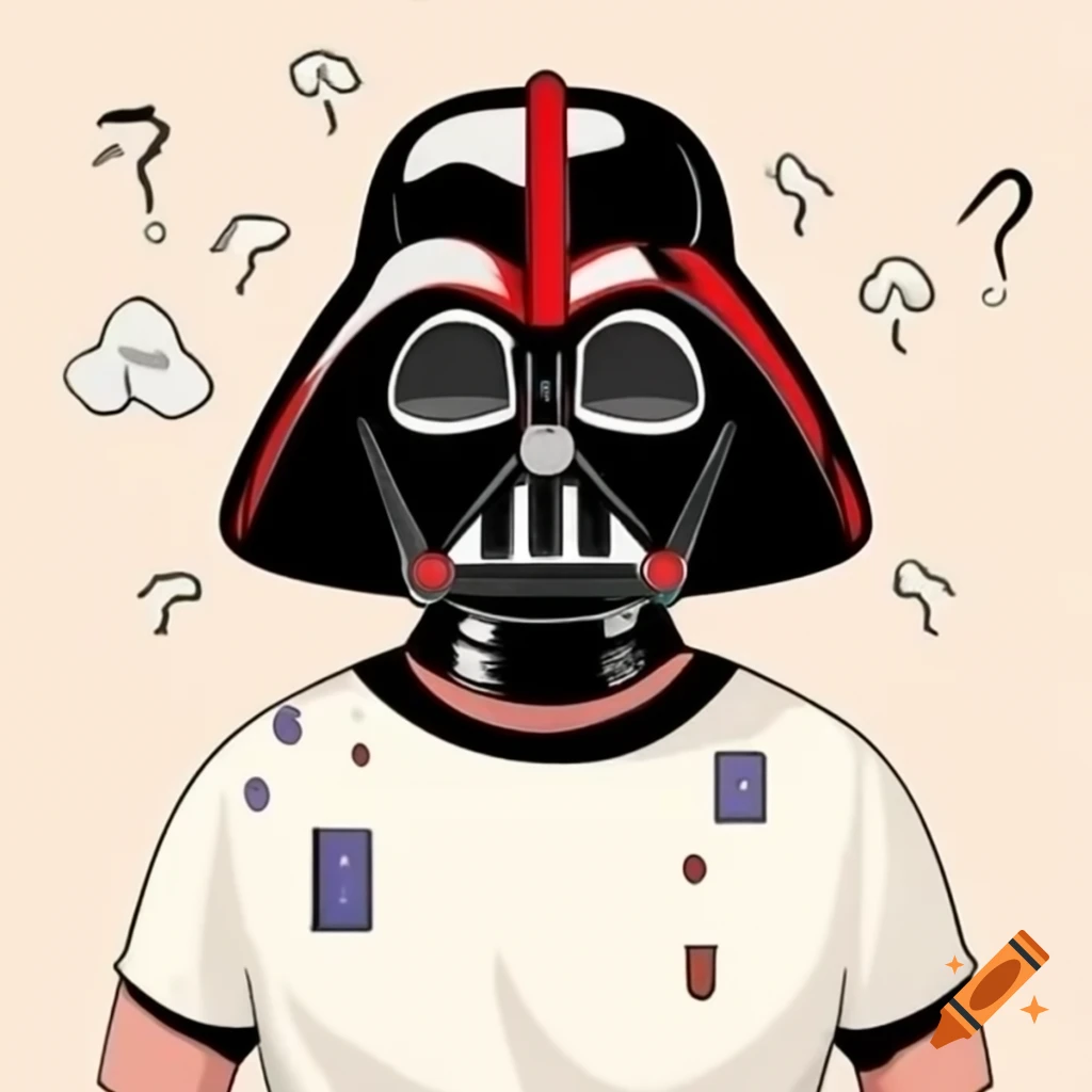 Darth Vader as tired dad in stained shirt and slippers, humorous ...