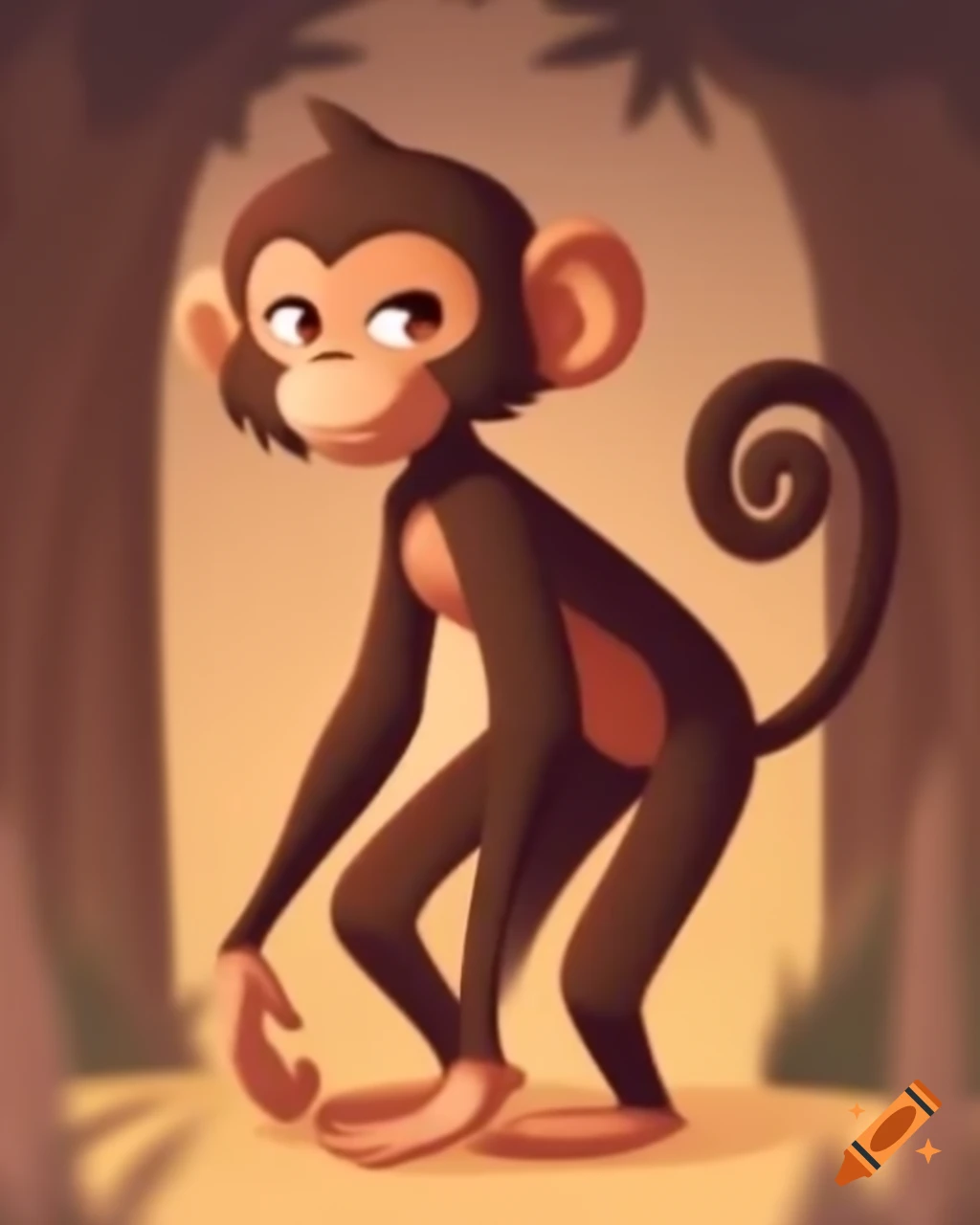 Anthro monkey girl posing elegantly in a zoo setting on Craiyon