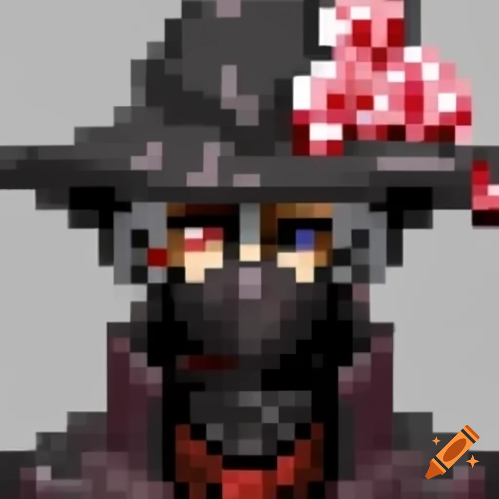 Pixel art sprite of kunoichi ninja in Bloodborne style on Craiyon