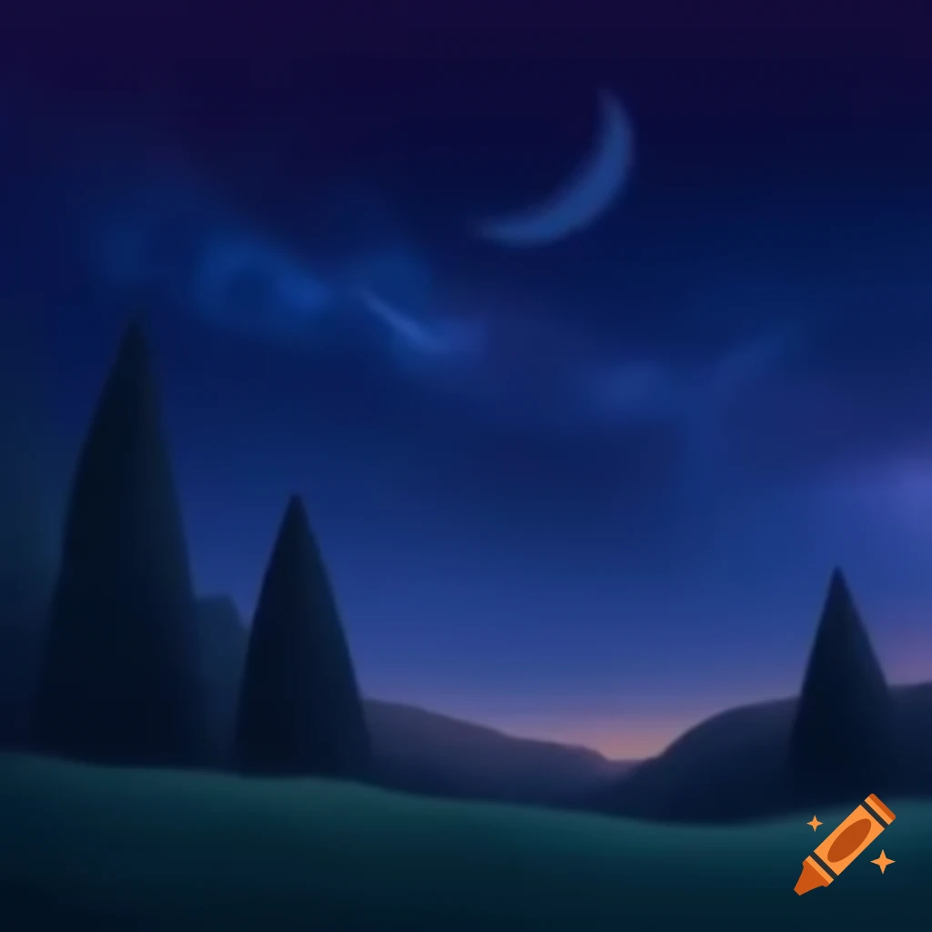 Animated night sky illustration suitable for kids on Craiyon