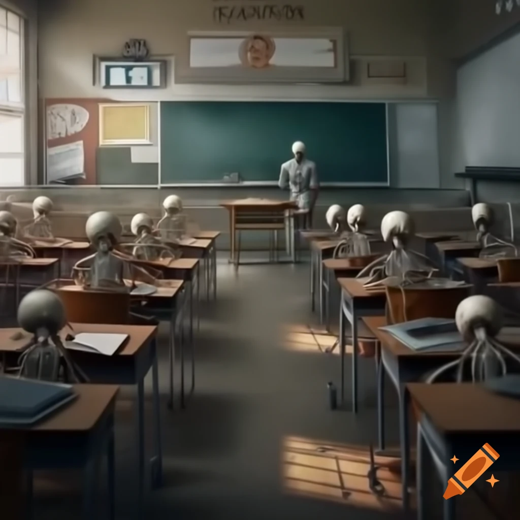 Classroom filled with unique skeletons showcasing diverse bone ...