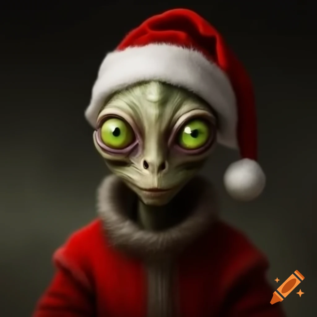 Alien version of santa claus on Craiyon