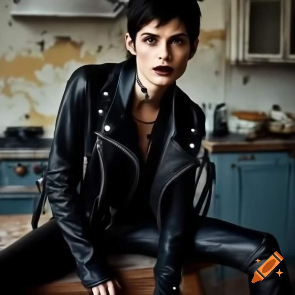 Ultra HD portrait of actress Audrey Tautou in punk biker style in ...