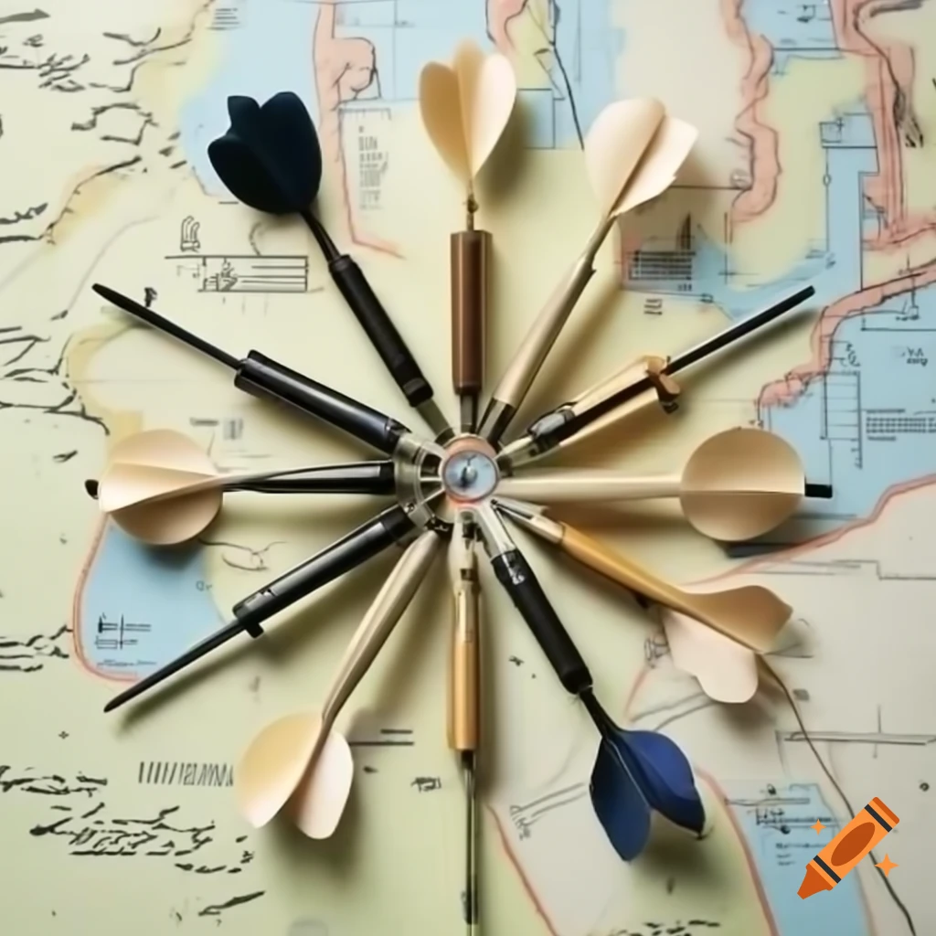 Graphic design of Filipino Darters in New Zealand with dart pins ...