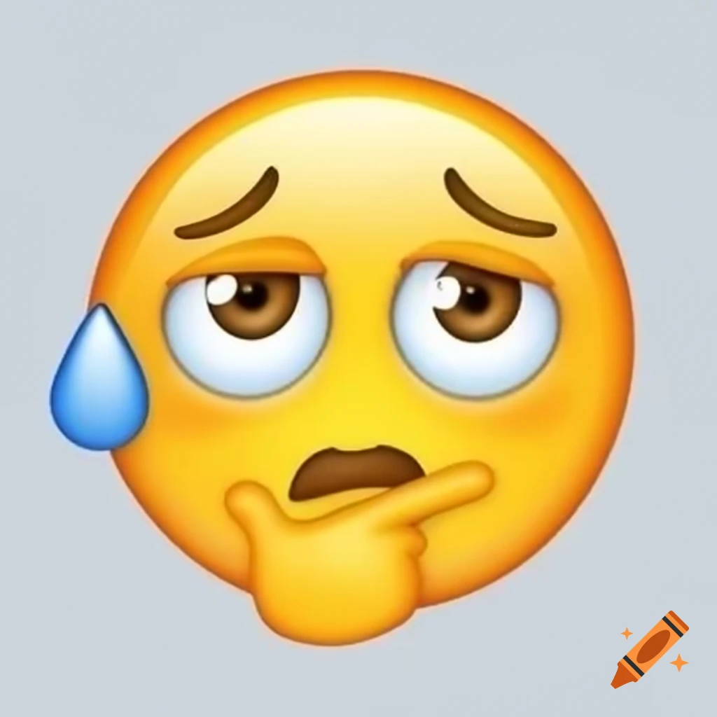 Worried face emoji next to smiley face emoji on Craiyon