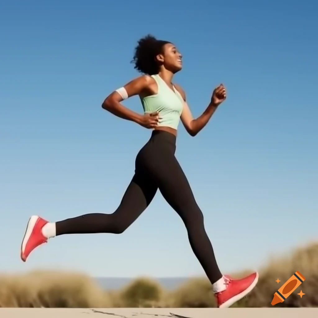 Joyful person jogging outdoors on Craiyon