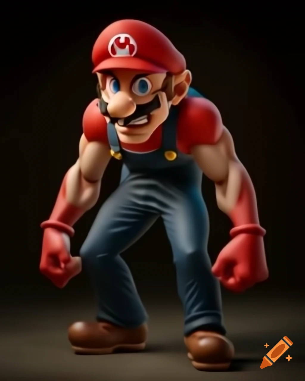 Muscular mario character in a confident pose, showcasing strong ...