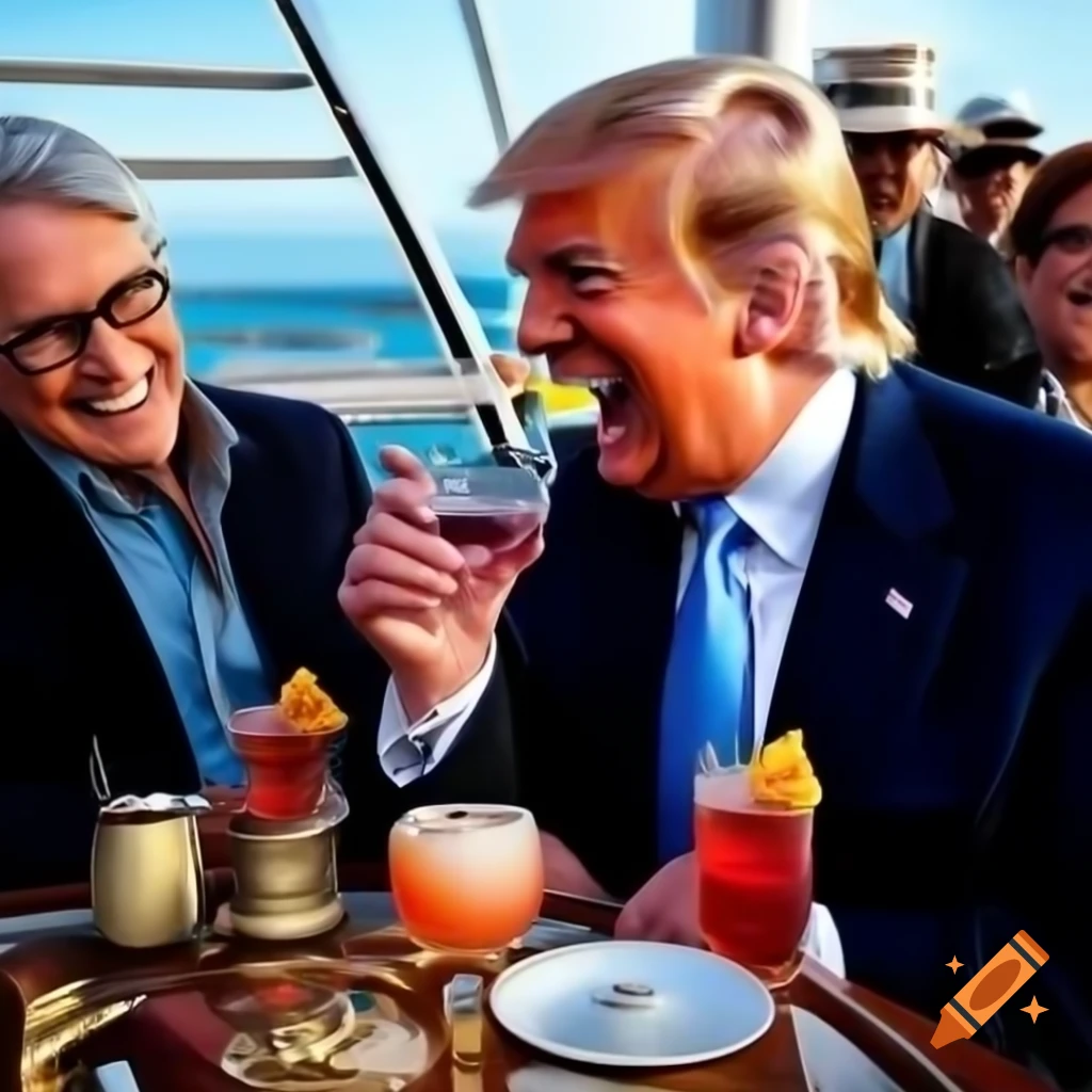 Attorney General Merrick Garland and Trump laughing on a yacht, hyper ...
