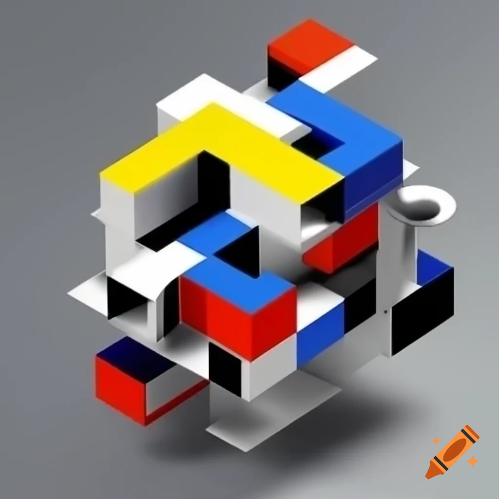 Original artwork merging m c escher's intricate patterns with piet ...