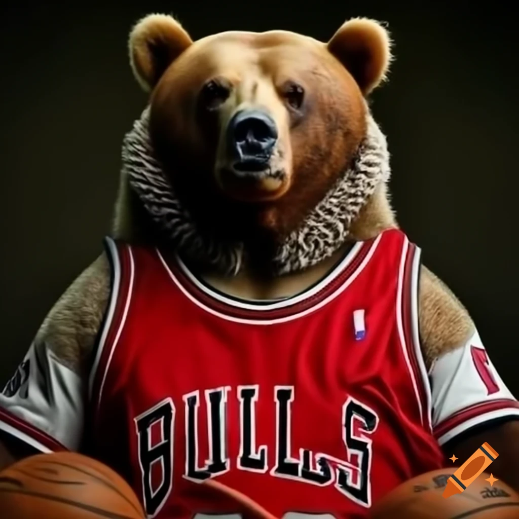 Bear in Chicago Bulls gear on Craiyon