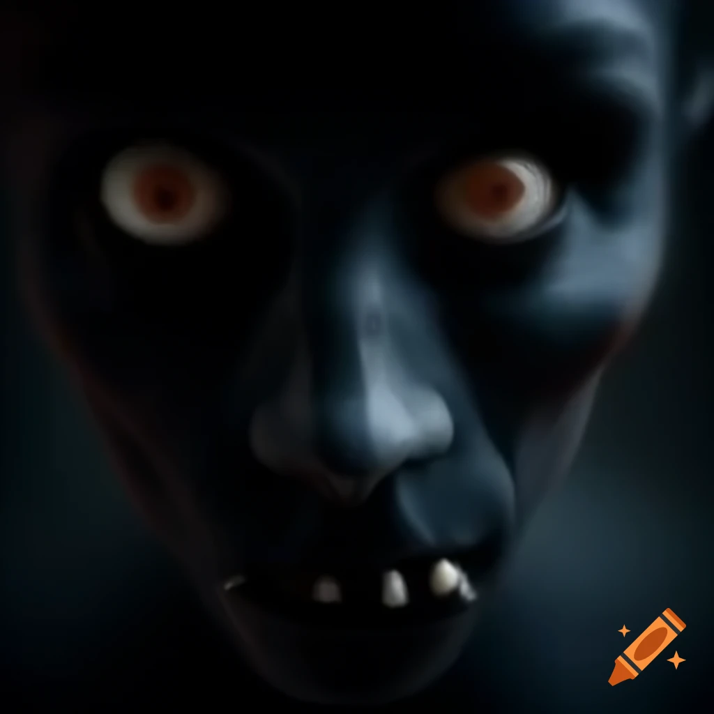 Disturbing abstract photorealistic face in dark style on Craiyon