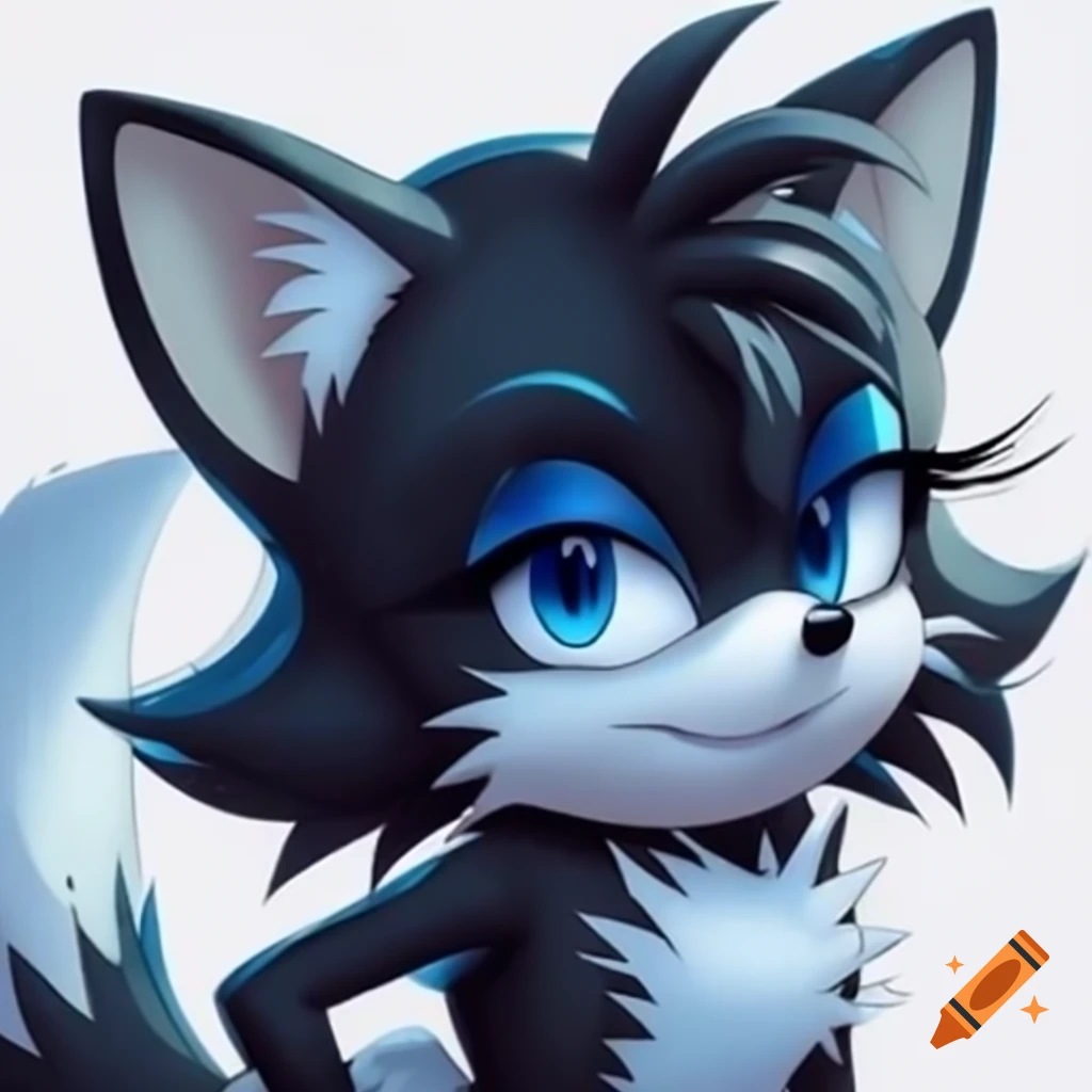 Black female fox character with blue eyes inspired by sonic the ...